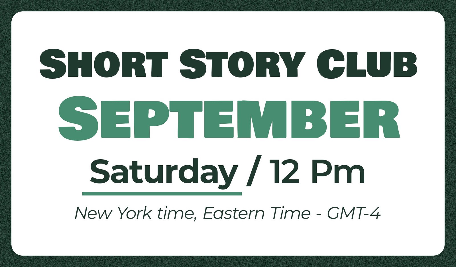 The Short Story Club - September (Saturday Class) - The Brazilian Ways